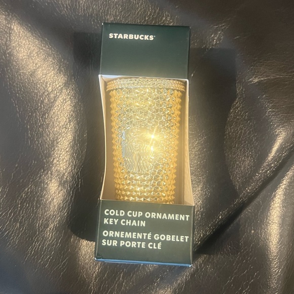 Starbucks | Accessories | Nwt Starbucks Gold Cold Cup Ornament Key ...